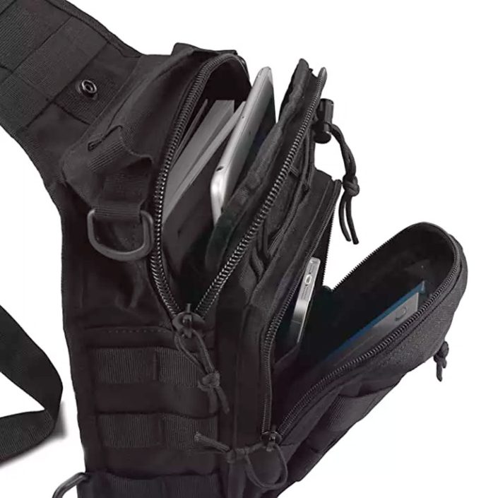 Tactical Sling Chest Bag | Camo Shoulder Molle Bug Out Bag