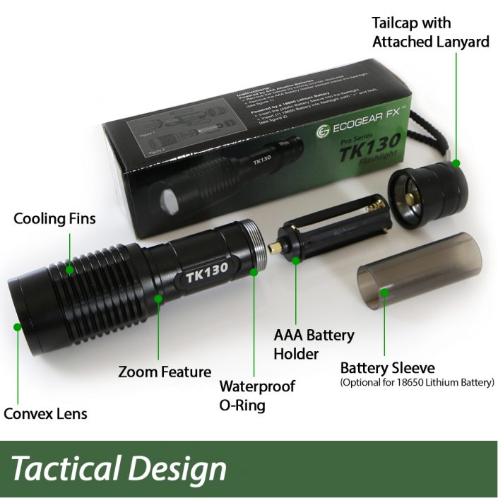 AAA Flashlight with Zoom Focused Beam - TK130 Flashlight for Camping