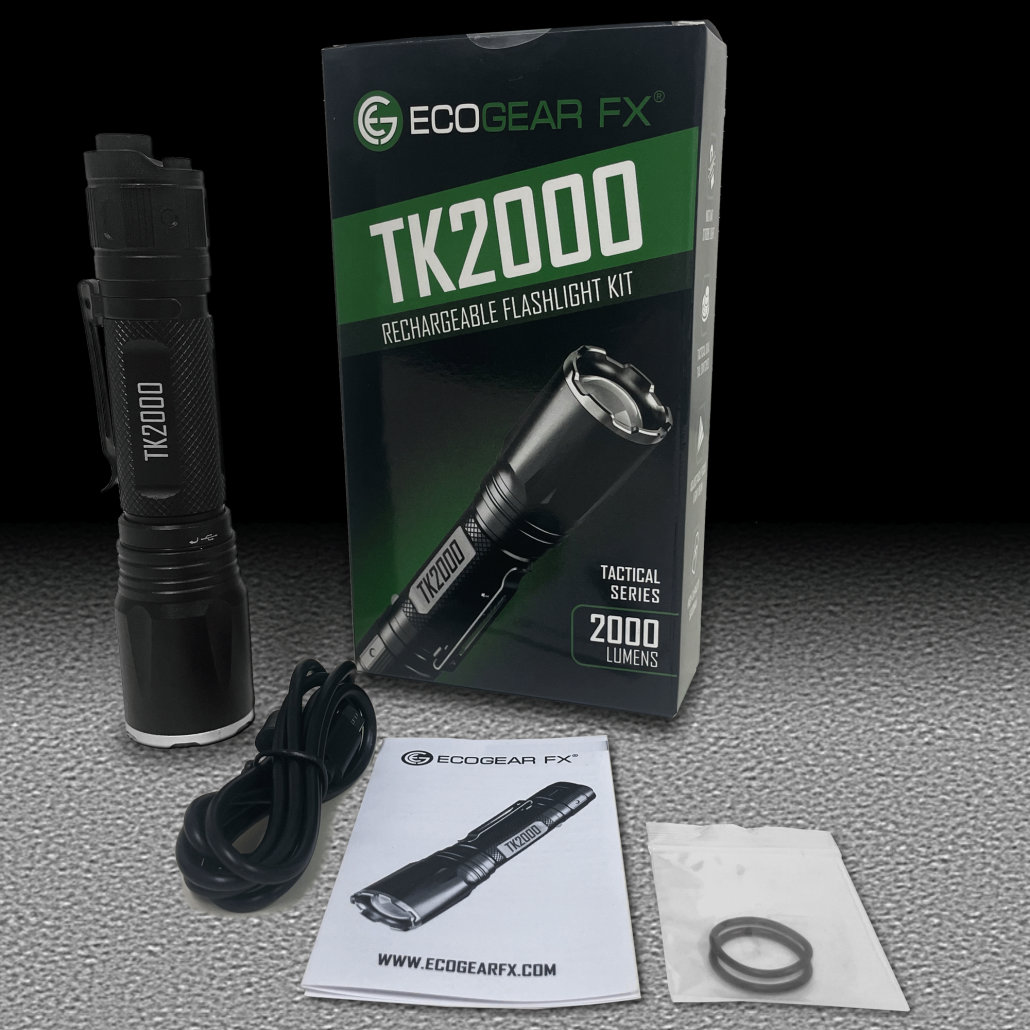 USB Rechargeable Flashlight LED | Brightest Tactical 2000 Lumen